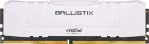 crucial ballistix ddr4-2666 8gb/1g x 64 cl16 desktop gaming memory (white)