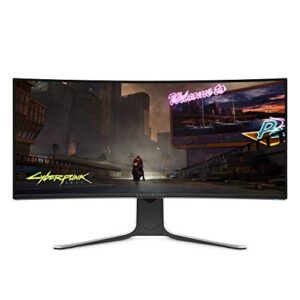 alienware dell new curved 34 inch wqhd 3440 x 1440 120hz, nvidia g-sync, ips led edgelight, monitor - lunar light, aw3420dw (renewed)