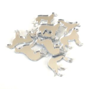 super cool creations labrador dog standing shaped crafting mirrors, set of 10, many colours, shatterproof acrylic, gold mirror, pack of 10 x 8cm