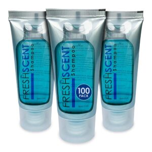 freshscent shampoo 1oz (100 tube case) hotel travel size, bulk amenities and toiletries for hospitality