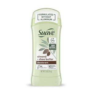 suave aluminum free deodorant for women 24-hour odor protection almond & shea butter cruelty-free 2.6 oz