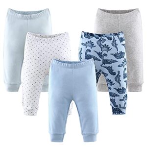 the peanutshell 5 pack pants set for baby boys | sizes newborn to 24 months (newborn)