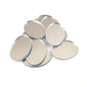 super cool creations oval shaped crafting mirrors, set of 10, many colours, shatterproof acrylic, bronze mirror, pack of 10 x 10cm