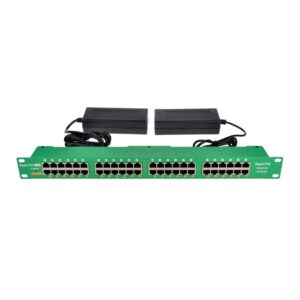 poe texas 24 multi port ieee 802.3at poe+ injector - gigabit data active power over ethernet for high powered devices, 30w poe injector for wifi access point & more with 2x 56v 120w power supplies