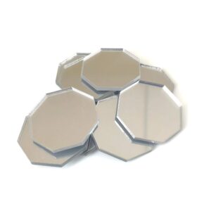 super cool creations octagon shaped crafting mirrors, set of 10, many colours, shatterproof acrylic, mocha brown, pack of 10 x 4cm