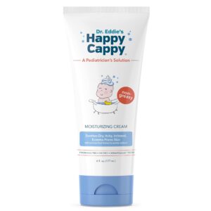 happy cappy dr. eddie's moisturizing cream - baby eczema cream, eczema lotion for kids, pediatrician-formulated, gentle, paraben free, hypoallergenic, sulfate free, soothes dry skin - 6 fl oz