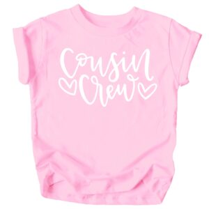 cousin crew heart t-shirts and bodysuits for baby and toddler girls fun family outfits pink shirt