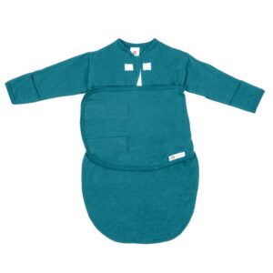 embe baby eczema sleep aid sleeper sack for babies 0-3 months, 6-14 lbs | swaddle with fold over no scratch mittens attached | no scratch sleeves baby - [spruce]