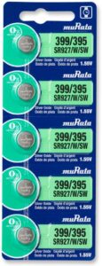 murata 395/399 battery sr927/w/sw 1.55v silver oxide watch button cell (5 batteries)