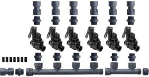 rain bird 100dvf dura manifold valve kit with flow control - slip 100dvf-npt (6 zone)