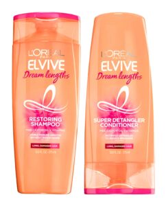 l'oreal paris elvive - dream lengths - restoring shampoo & super detangler conditioner set - one set