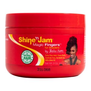 shine n jam magic fingers for braiders extra firm hold 8 ounce (pack of 2)