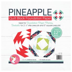 it's sew emma quilt block foundation paper-12 pineapple, multicolored