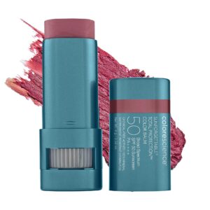 colorescience sunforgettable total protection color balm spf 50, for cheeks & lips | berry