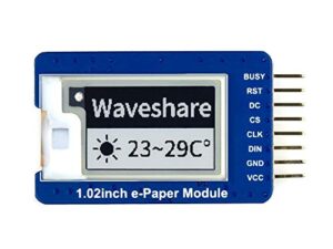 waveshare 1.02inch e-ink display module compatible with raspberry pi4b/3b+/3b/2b/b+/a+/zero/zero w/wh/zero 2w 128×80 resolution black/white dual-color spi interface supports partial refresh