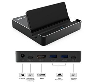 wavlink docking station compatible with steam deck usb 3.1 gen 2 type c display universal hub with power delivery 4k hdmi stand charger for phone pad tablet with 36w power adapter