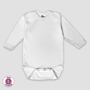 laughing giraffe baby long sleeve one piece bodysuit 100% polyester sublimation blank white (0-3 months)