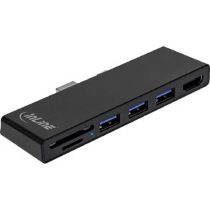 inline 35393 multihub surface pro 4/5/6 3-port usb 3.2 type-a female hdmi 4k card reader black