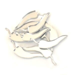 super cool creations chilli pepper shaped crafting mirrors, set of 10, many colours, shatterproof acrylic, white, pack of 10 x 10cm