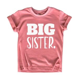 big sister shirt big sister announcement toddler shirts promoted to girls outfit (white on mauve, 3 years)