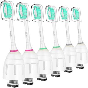 ofashu replacement toothbrush brush heads for philips sonicare e series essence elite xtreme advance cleancare all screw on electric toothbrush 7022/66, 6 pack