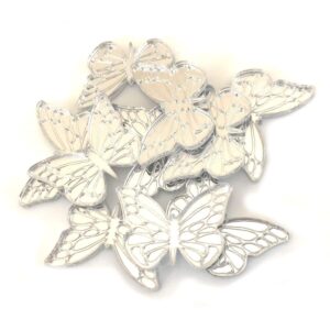 super cool creations butterfly etched shaped crafting mirrors, set of 10, many colours, shatterproof acrylic, latte, pack of 10 x 8cm