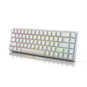 durgod hades 68 rgb mechanical gaming keyboard - 65% layout - cherry profile - doubleshot pbt - usb type c - aluminium chassis (gateron brown, white)