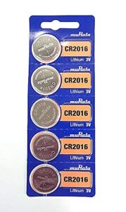 murata cr2016 battery dl2016 ecr2016 3v lithium coin cell (5 batteries)