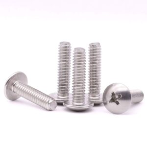 #10-24 x 3/4" (50 pack) phillips truss head machine screws for cabinet drawer knob pull handle, stainless steel 304 (18-8), truss head bolts, phillips drive, bright finish