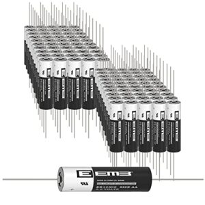 eemb 100pack er14505 aa 3.6v lithium battery with ax solder tabs li-socl₂ non-rechargeable battery sb-aa11 ls14500 tl-5903 sl-360 s7-400 er14500 for chip board/sensor/backup power supply/plc battery