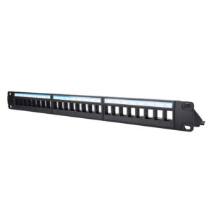 diyeeni 19inch 24 port data patch panel mountable data patch panel cat6 network cable rack easy to use(not include modules)