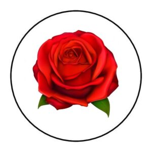 sticker seals 48 big red rose envelope seals labels stickers 1.2" round