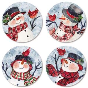 plaid snowman christmas envelope seals - set of 144 (4 designs) self-adhesive, flat-sheet seals, by colorful images