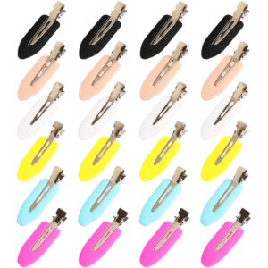 messen 24 pieces no bend hair clips seamless side bangs fix fringe curl pin barrette no crease hair clip for makeup washing face accessories women girls (pink,white,yellow,blue,black,rose red)