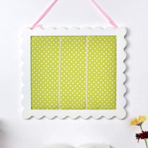 toddler room decorative memo pad polk dots fabric memory/memo photo bulletin board for nursery room kids room decor 17.7 x 15.7 inches (green)