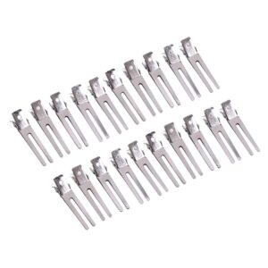 50 pcs double prong hair clips curl clips 1.77 inches metal alligator hair pins styling clips for salon hair extensions