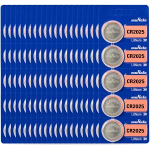 murata cr2025 battery dl2025 ecr2025 3v lithium coin cell (100 batteries)