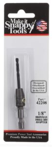 make it snappy tools 1/8 inch ironman quick change drill bit adapter for metalworking, fabrication and installation