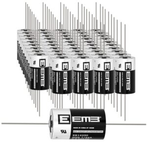 eemb 50pack er14250 1/2aa 3.6v lithium battery with ax solder tabs li-socl₂ non-rechargeable battery xl-050f sb-aa02 ls14250 tl-5902 tl-2150 for slot machine/game chip board