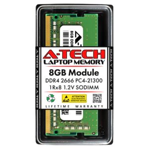 a-tech 8gb ram replacement for dell snphyxpxc/8g, a9206671, hyxpx, 0hyxpx | ddr4 2666mhz pc4-21300 1rx8 non-ecc sodimm laptop & all-in-one single memory module