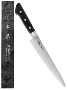 masamoto at japanese petty knife 6" (150mm) kitchen small utility knife, sharp japanese stainless steel blade, pakkawood handle, made in japan