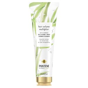 pantene nutrient blends hair volume multiplier silicone free bamboo conditioner for fine, thin hair, 8.0 fl oz, 6.257 fl oz