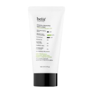 belif creamy cleansing foam | vitamin c packed face cleanser for combination skin | wormwood & soapberry | detoxifies, cleanses and softens facial skin for sensitive skin | makeup remover | 5.4 fl oz