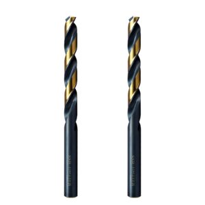 maxtool letter n 2pcs identical jobber length drills dia 0.302" hss m2 twist drill bits fully ground black-bronze straight shank drills; jbl02h10rnp2