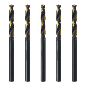 maxtool 7/64" 5pcs identical screw machine drills hss m2 twist stub drill bits black & bronze fully ground straight shank short drills; smf02h10r07p5