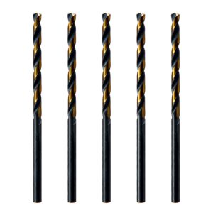 maxtool 1/32" 5pcs identical jobber length drills hss m2 twist drill bits fully ground black & bronze straight shank drills; jbf02h10r02p5