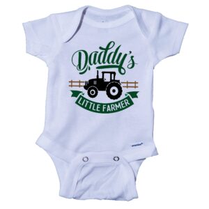 ink trendz® daddy's little farmer farming tractor infant onesie® bodysuit (3-6 months) white