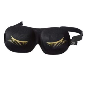 bucky ultralight & comfortable contoured sleep eye mask, gold eyelash, one size,5824