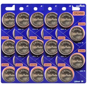 murata cr2450 battery dl2450 ecr2450 3v lithium coin cell (25 batteries)