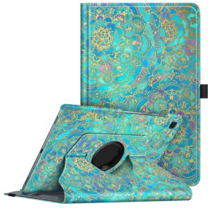 fintie rotating case for samsung galaxy tab s5e 10.5 2019 model sm-t720/t725/t727, premium pu leather 360 degree swivel stand cover with auto sleep/wake, shades of blue